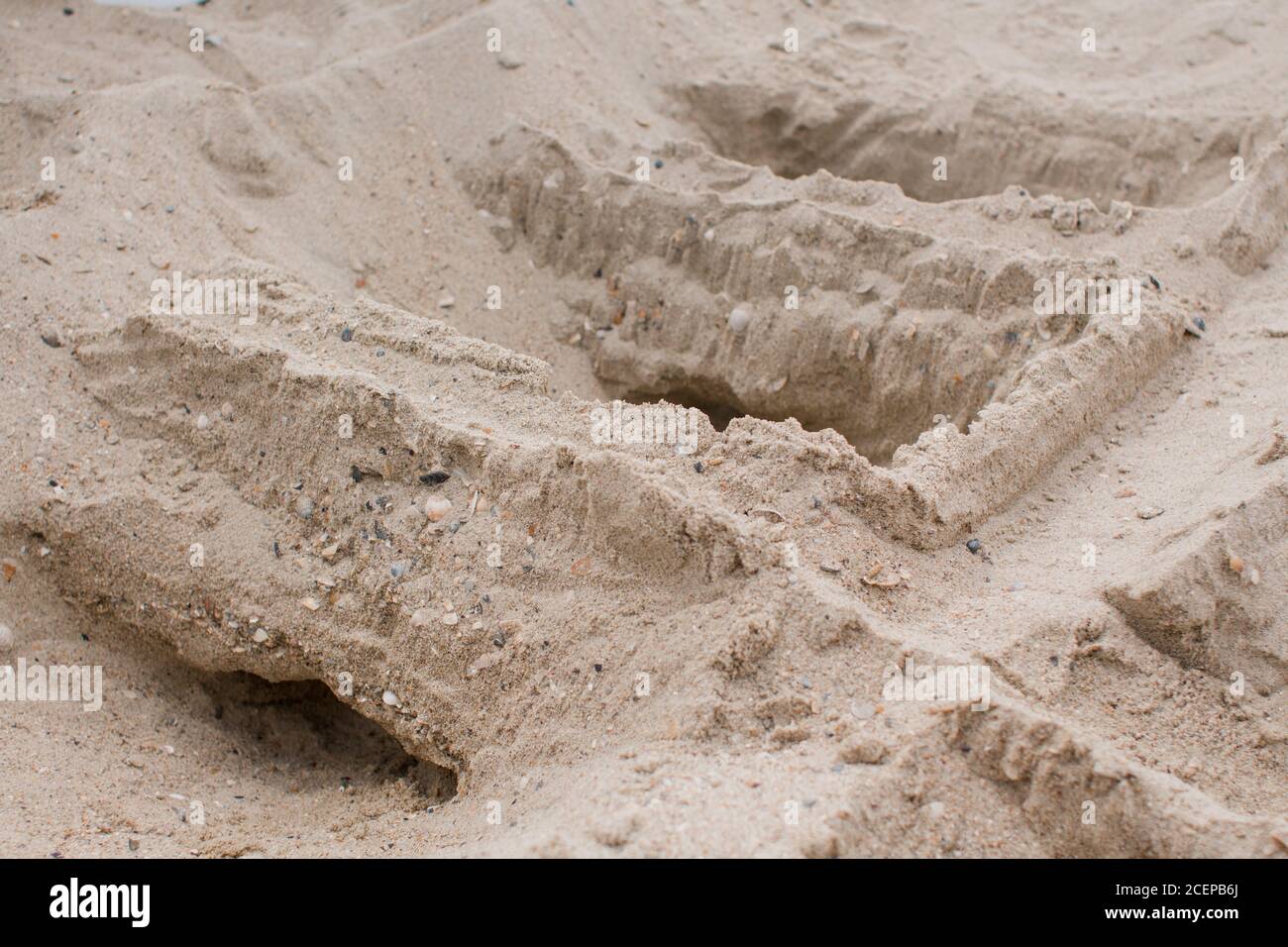 sand castle with bridge on the beach Stock Photo - Alamy