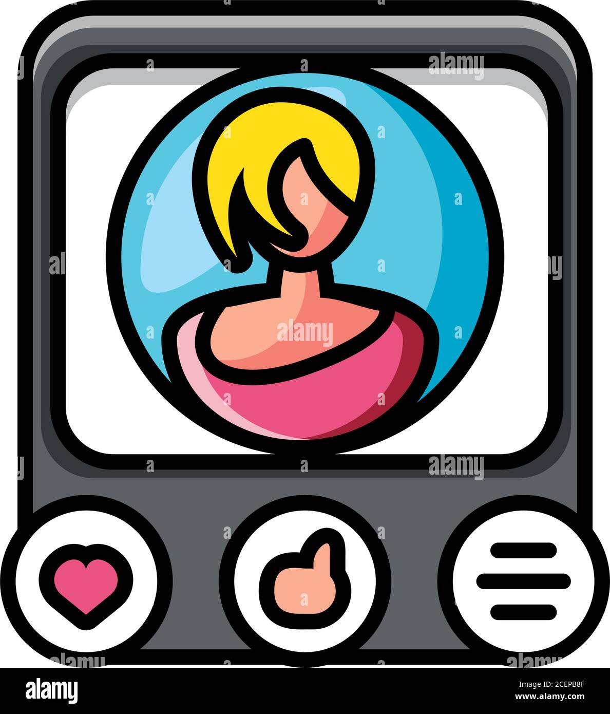 tablet screen with user profile in social network vector illustration ...