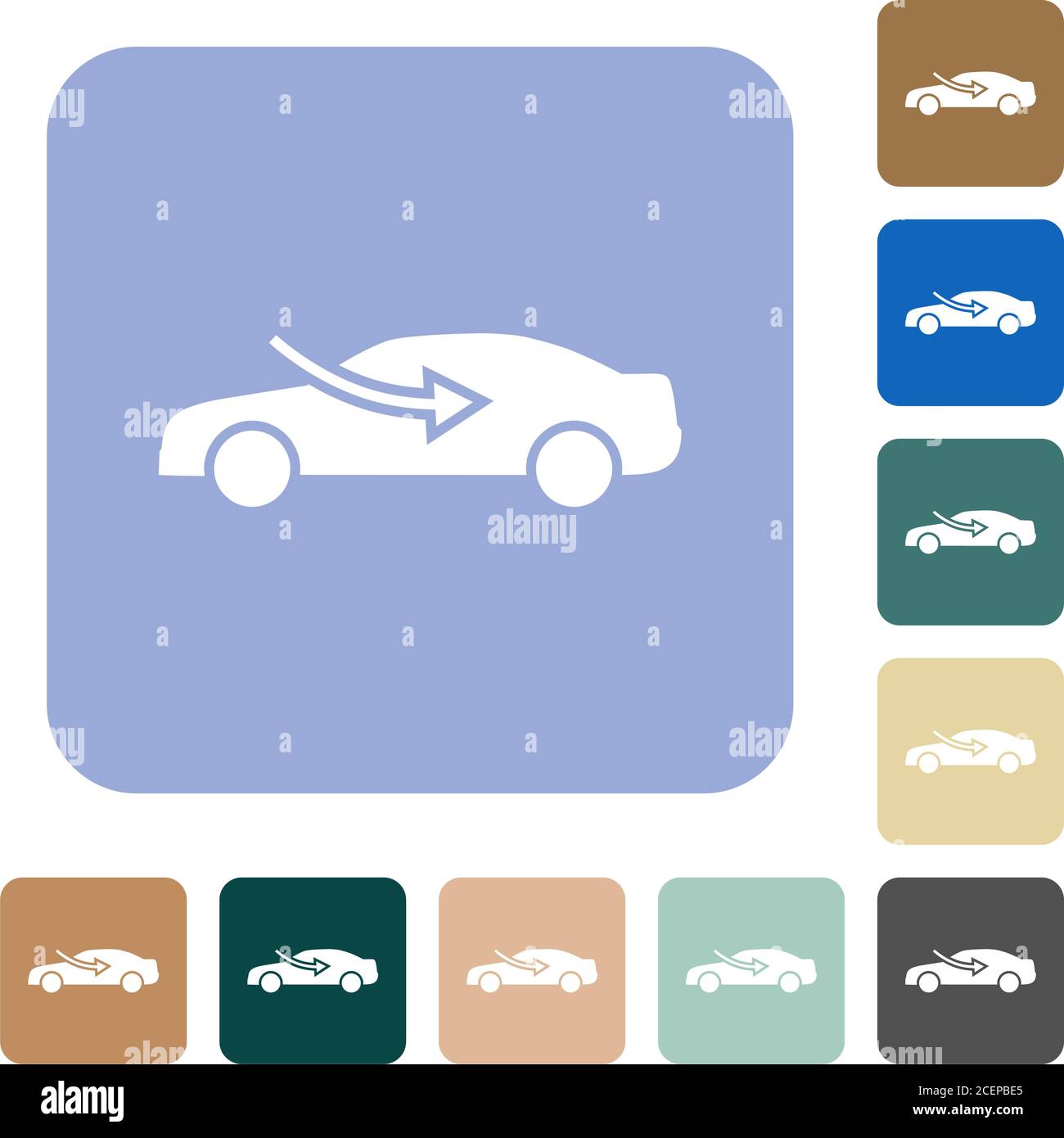 car airflow adjustment external white flat icons on color rounded ...