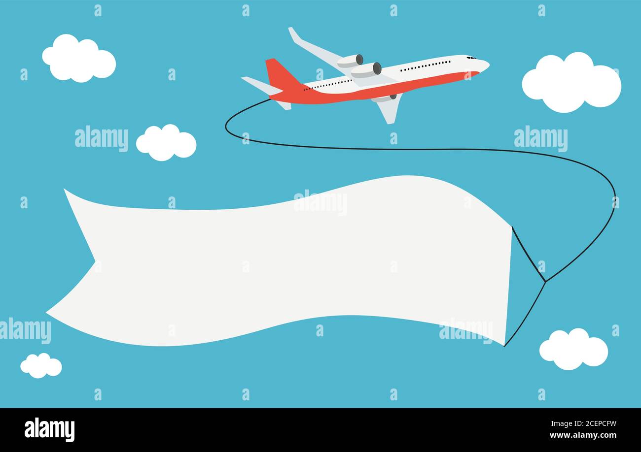Flying airplane with place for text. Vector Illustration Stock Vector ...