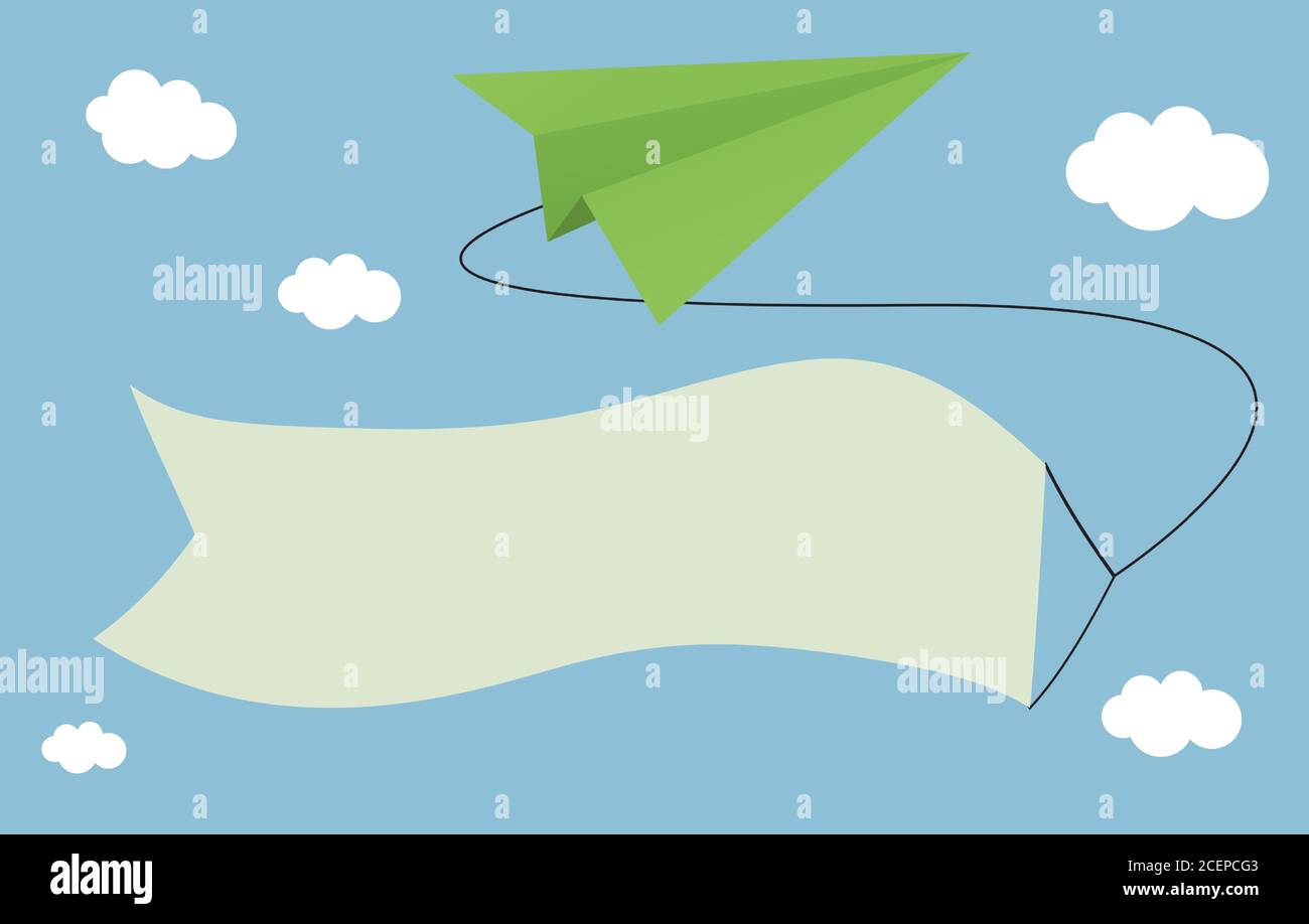 Flying airplane with place for text. Vector Illustration Stock Vector ...