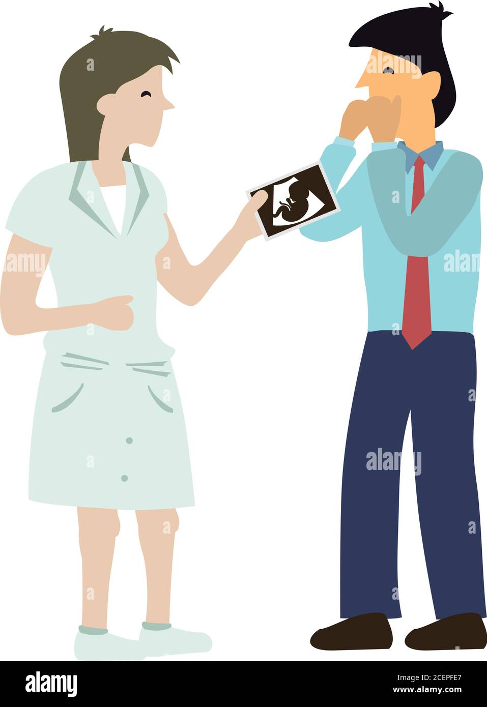 Expecting Woman surprise boyfriend with ultrasound scan photo. Happy ...