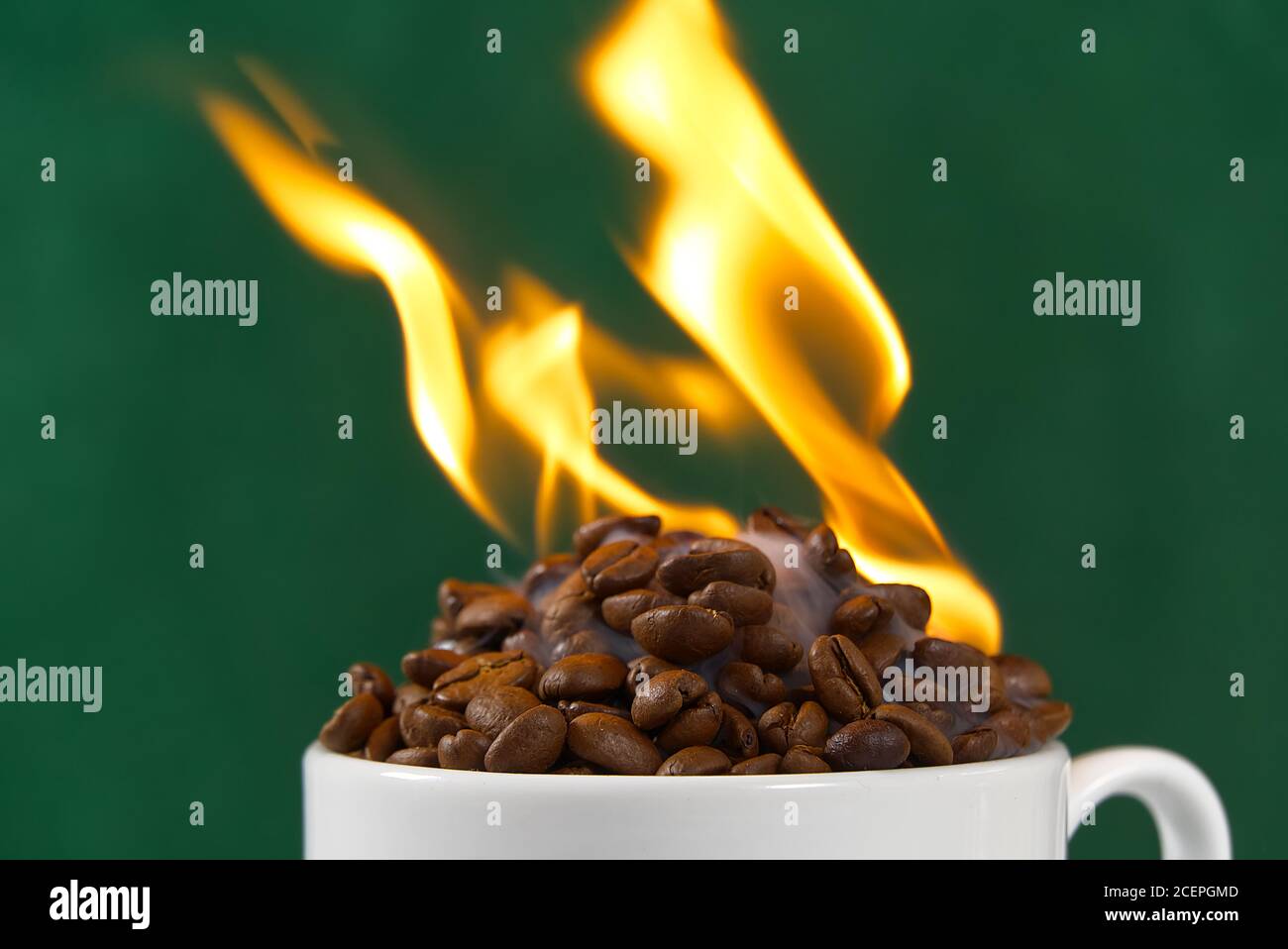 International day of coffee concept. close-up white coffee cup full of ...