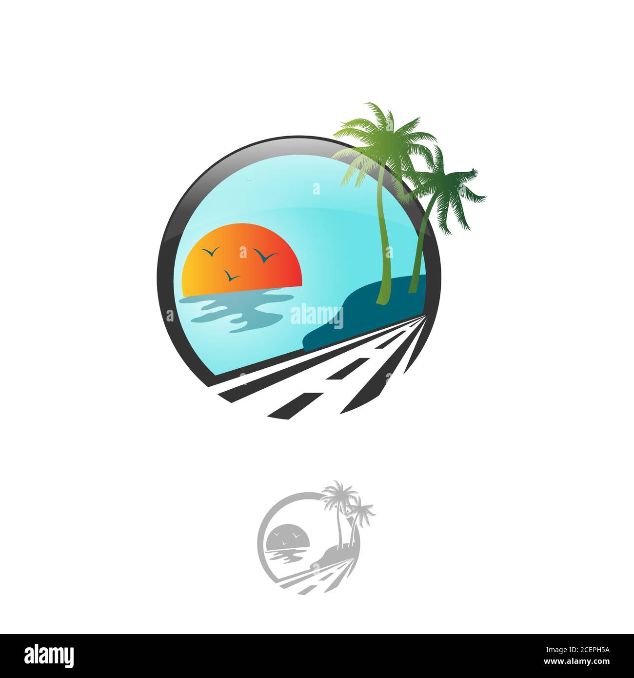 Vector island trendy and modern for travel symbol with color blue ...