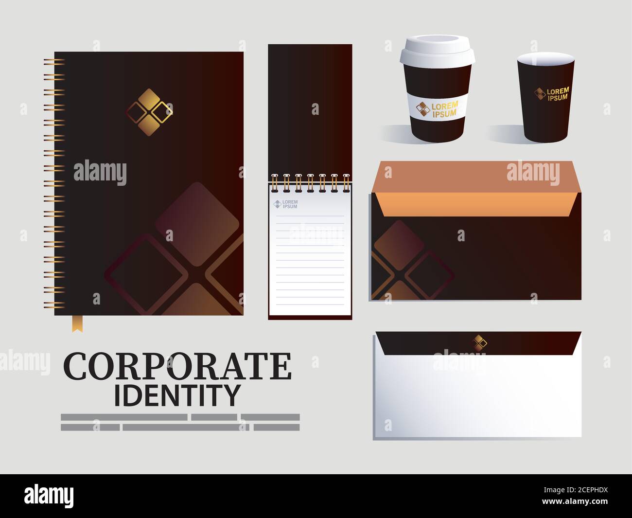 notebook elements of brand identity vector illustration design Stock ...