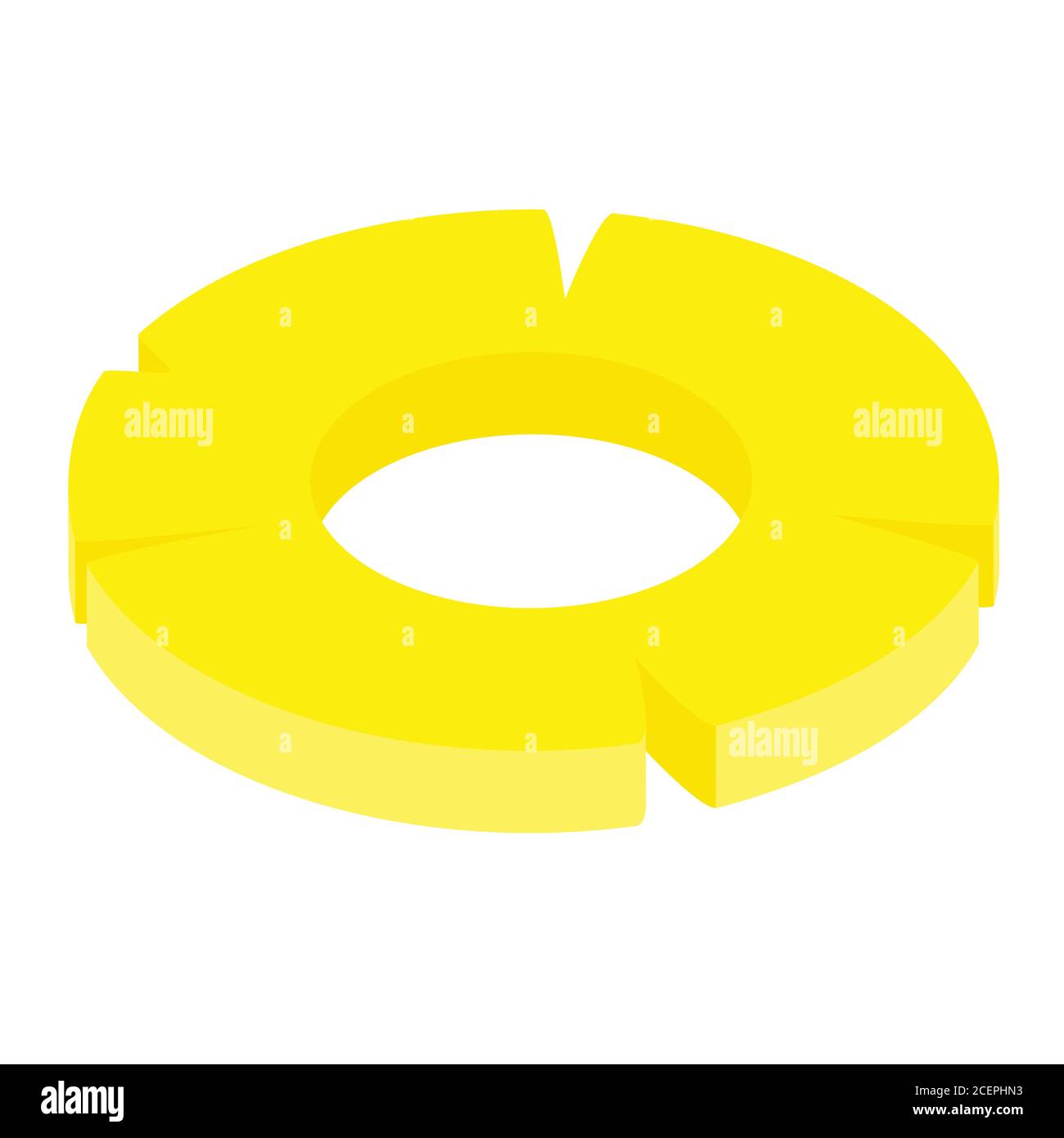 Vector illustration round pineapple slice icon isolated on white ...