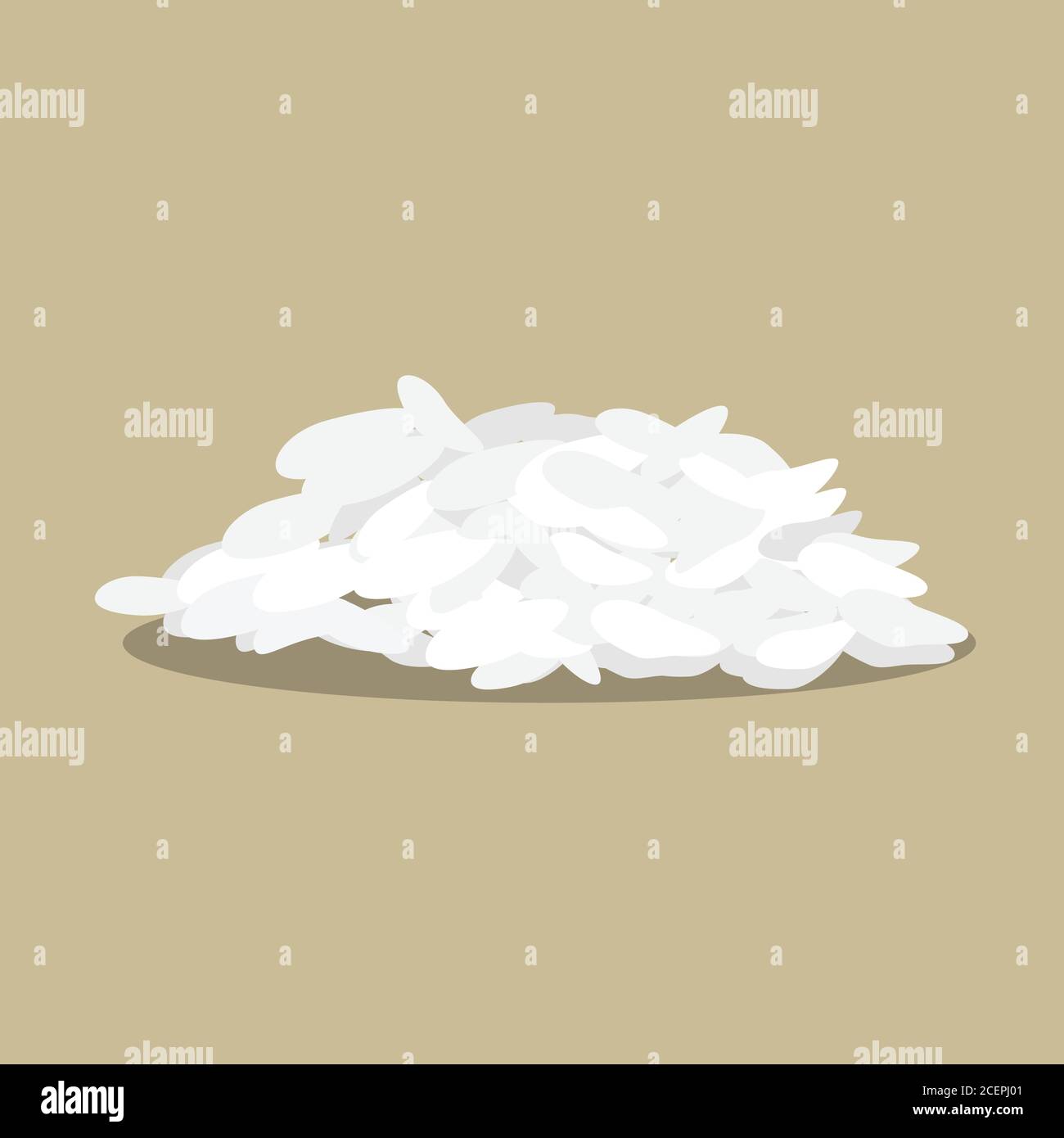 White rice, natural long rice grain. Vector Stock Vector Image & Art ...