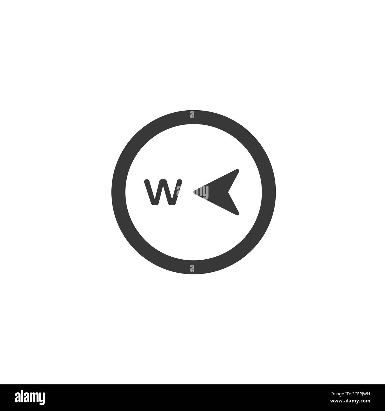 West direction. Isolated compass icon. Weather glyph vector ...