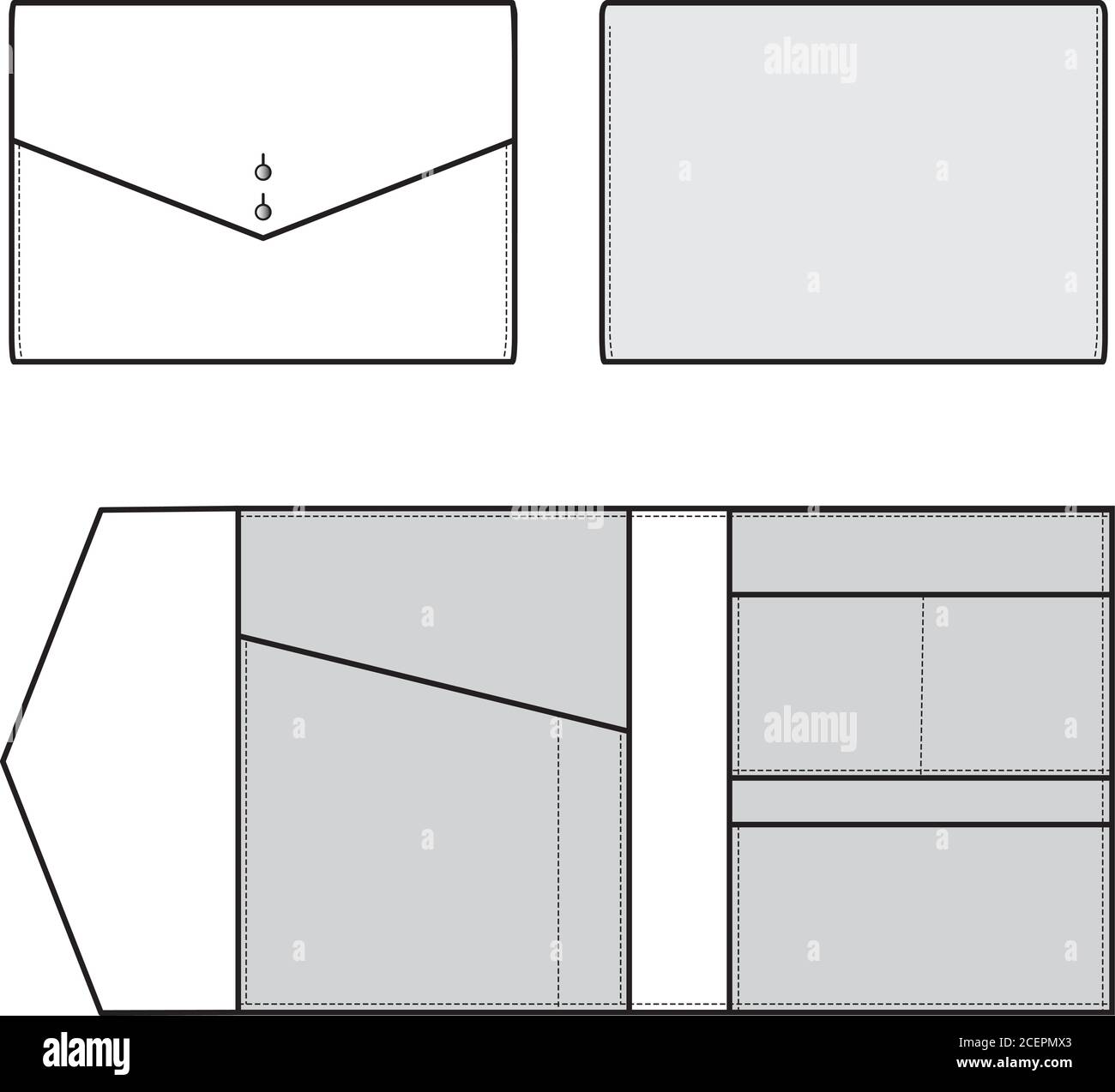 Clutch design fashion flat sketch template Stock Vector Image & Art - Alamy