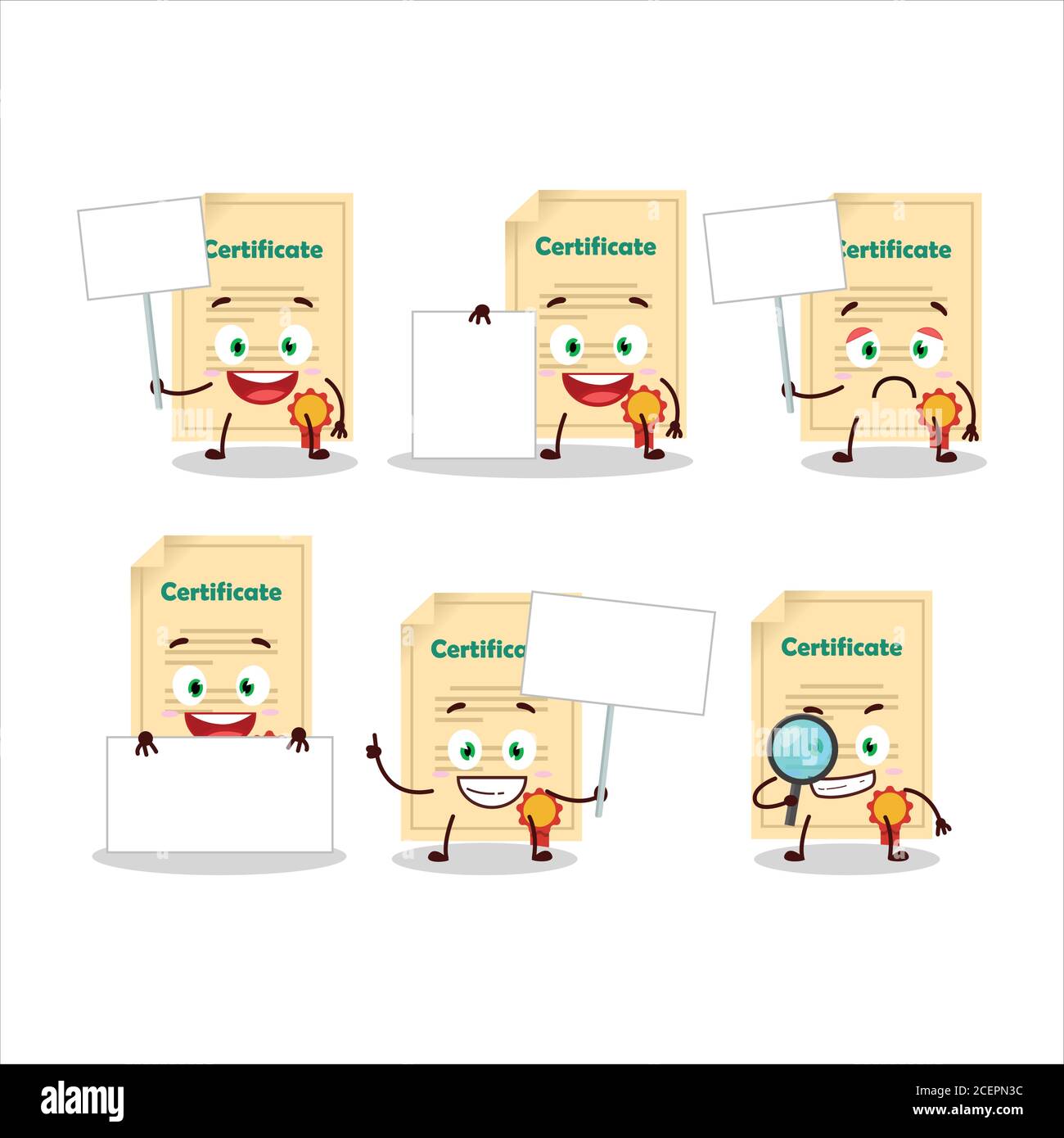 Award paper cartoon character bring information board Stock Vector ...