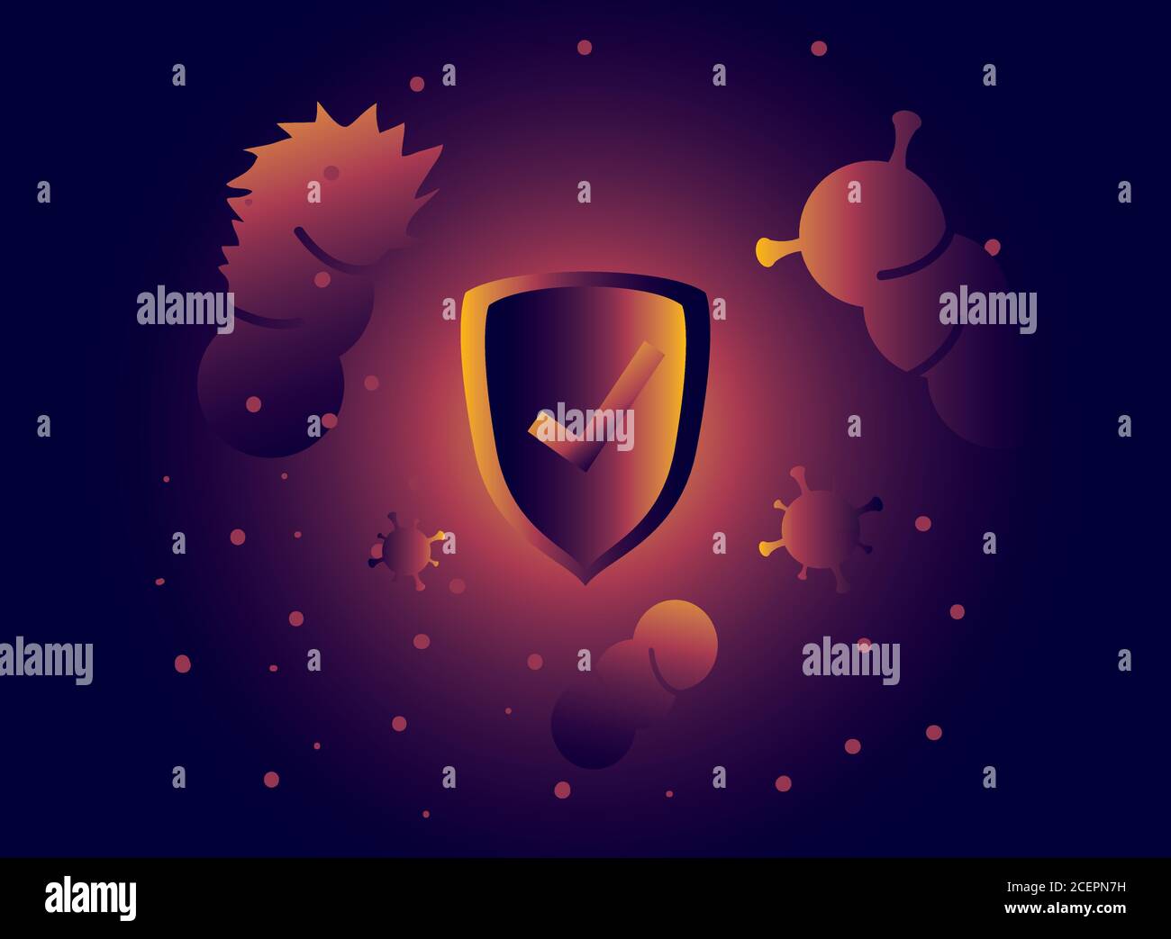 protective shield with virus particle in the background vector ...