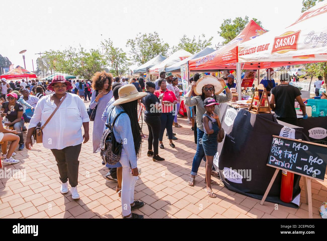 Soweto, South Africa - September 17, 2017: Diverse African people at a ...