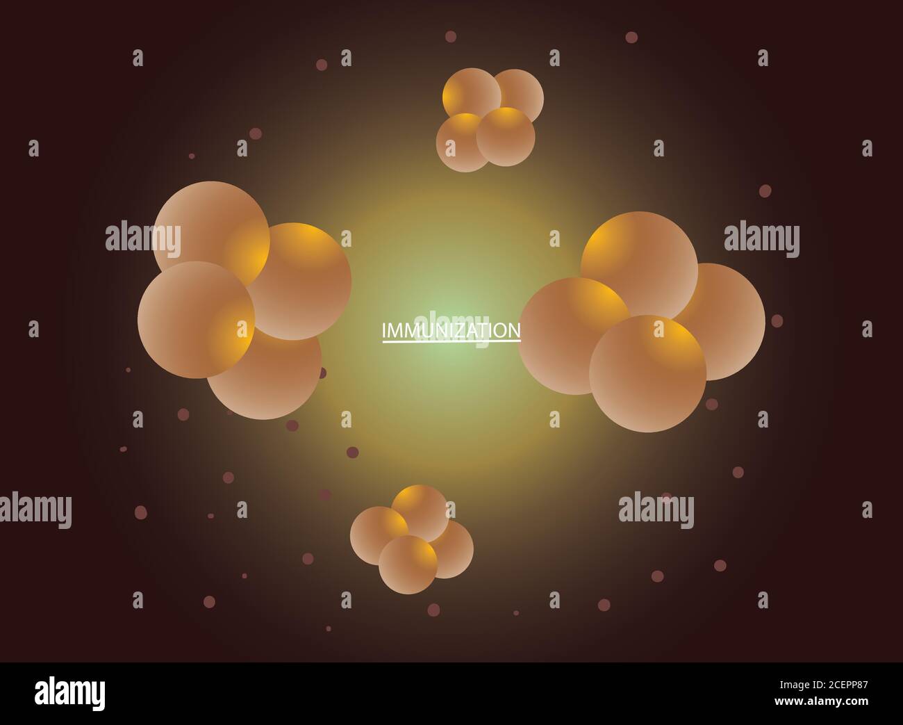 immunization with cell particles in the background vector illustration ...