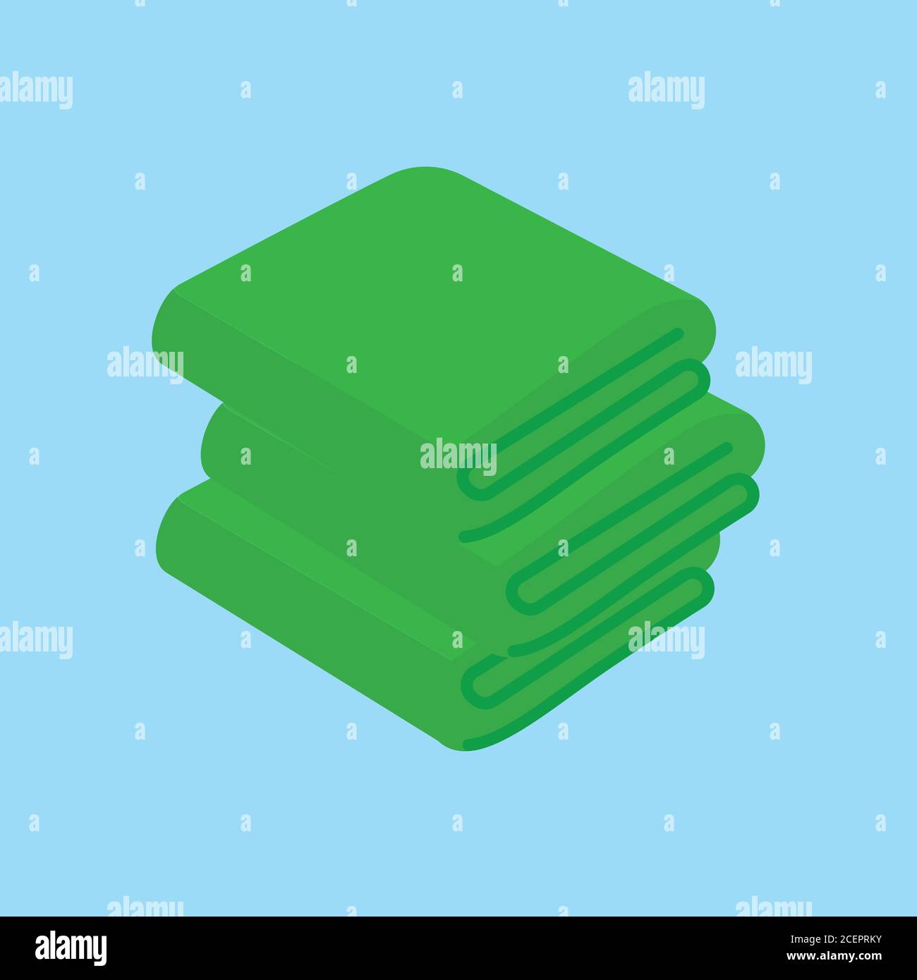 Towel vector illustrations. Folded towels in flat cartoon style Stock ...