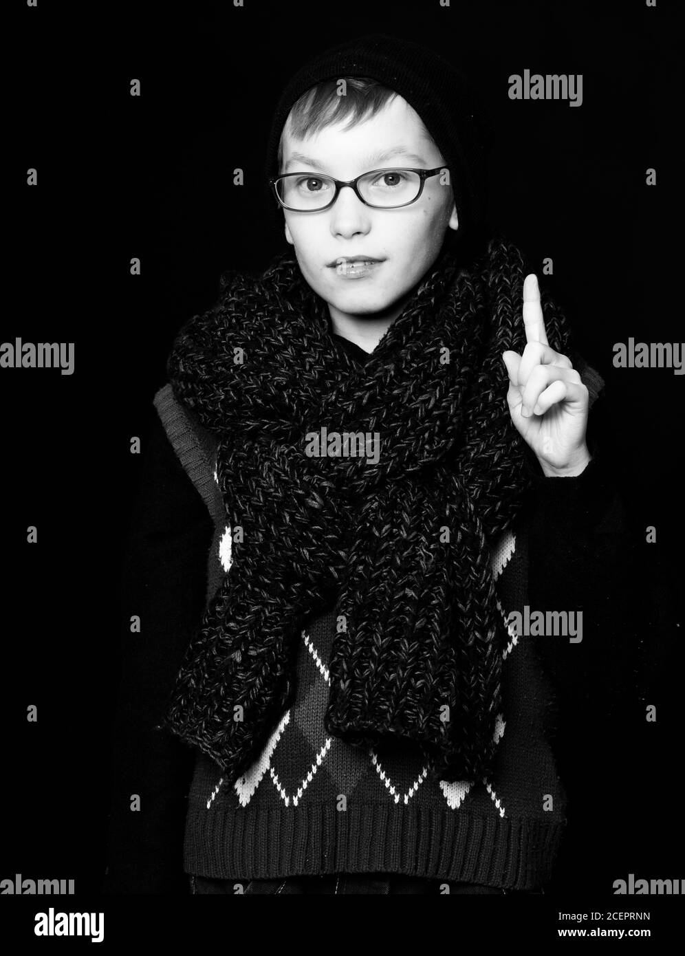 Geek kid Black and White Stock Photos & Images - Alamy