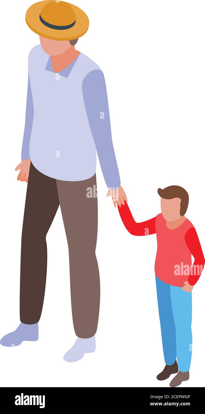 Family moments walking icon, isometric style Stock Vector Image & Art ...