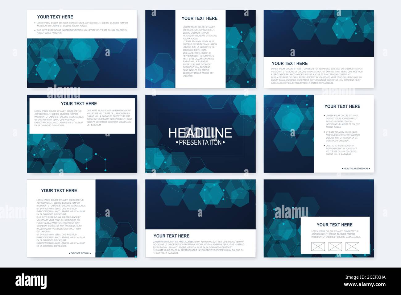 Big set of vector templates for presentation slides. Modern graphic ...