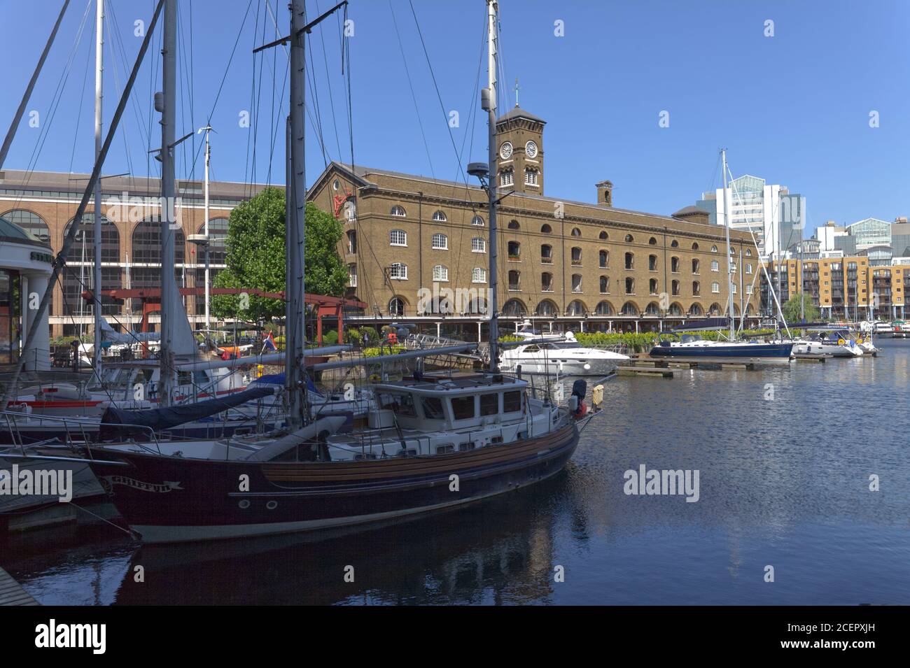Saint Catherine's dock in the heart of London Stock Photo - Alamy