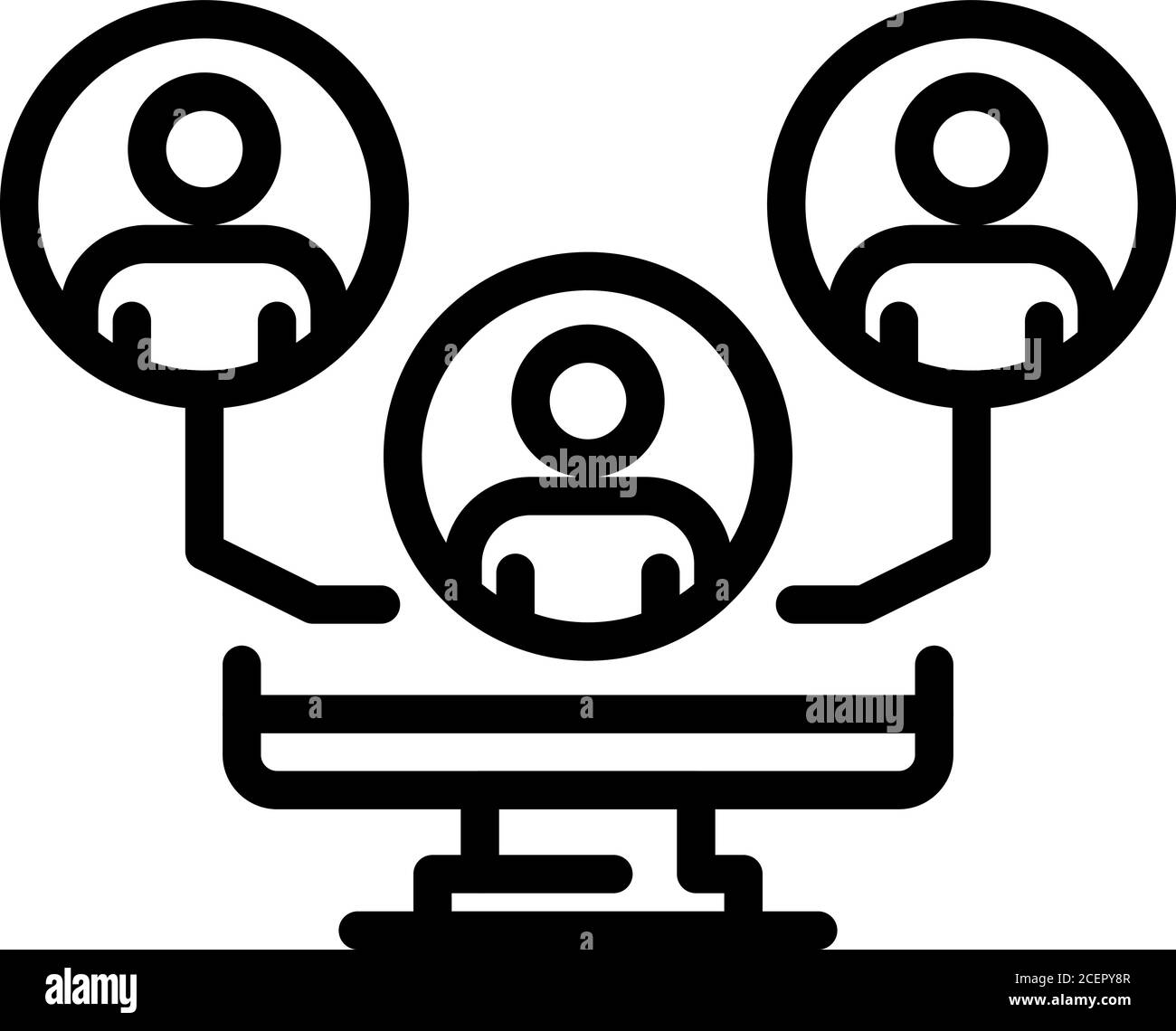 Working online group icon, outline style Stock Vector Image & Art - Alamy