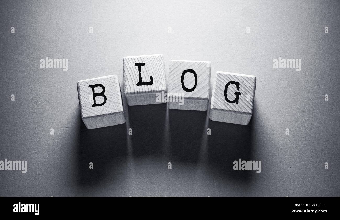 Blog Word Written on Wooden Cubes Stock Photo - Alamy