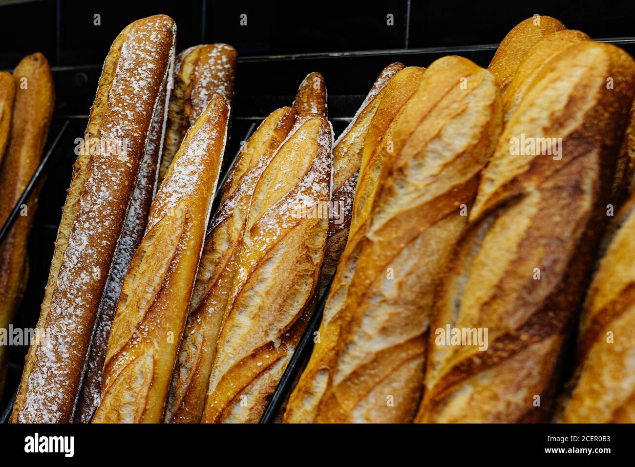 Closeup shot of newly baked french bread in a basket - perfect for ...