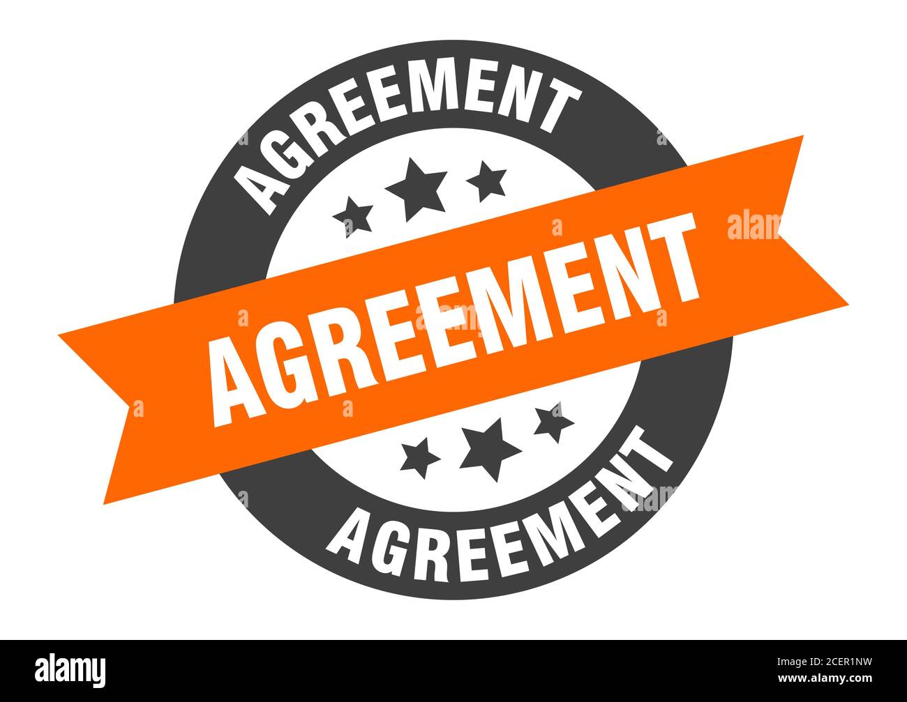 agreement sign. round isolated sticker. ribbon tag Stock Vector Image ...