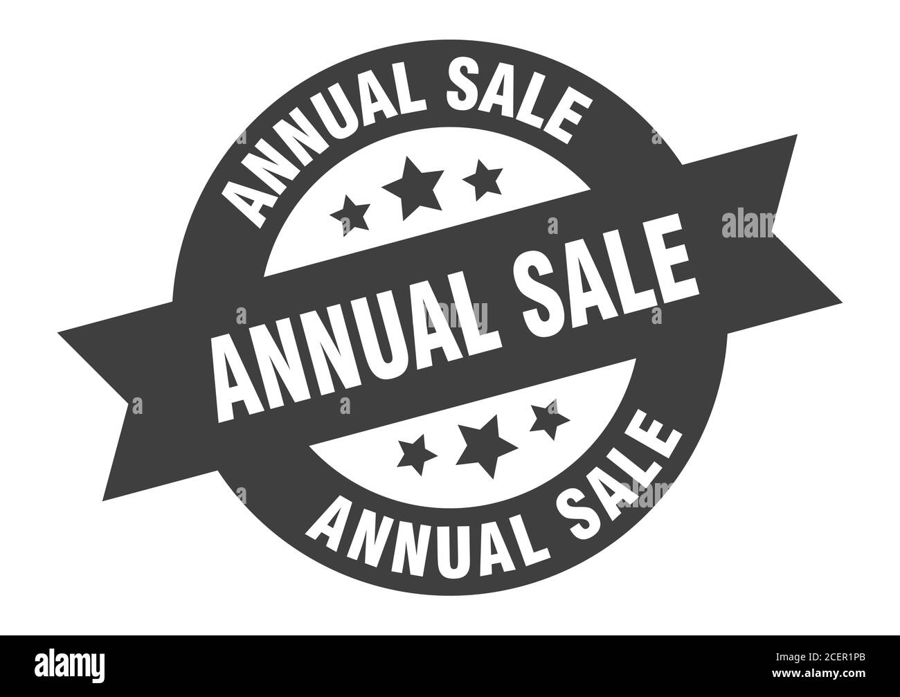 annual sale sign. round isolated sticker. ribbon tag Stock Vector Image ...