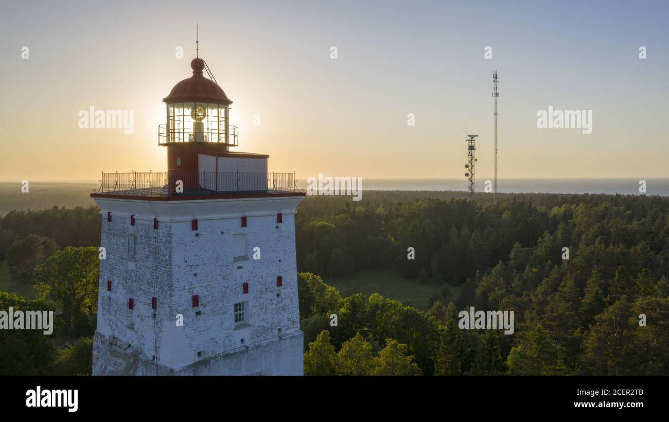 Aerial view of historical old Kopu lighthouse in Estonia Stock Photo ...