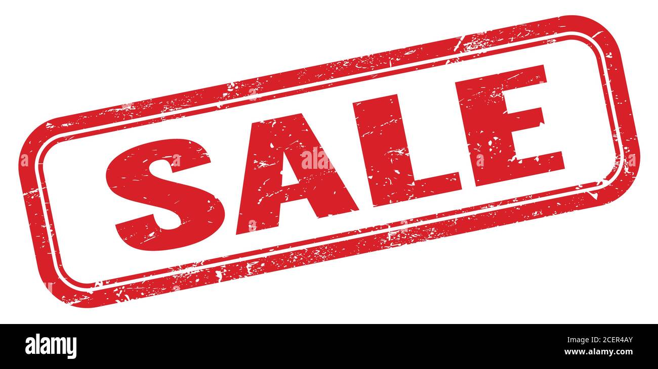 SALE red grungy rectangle stamp sign Stock Photo - Alamy