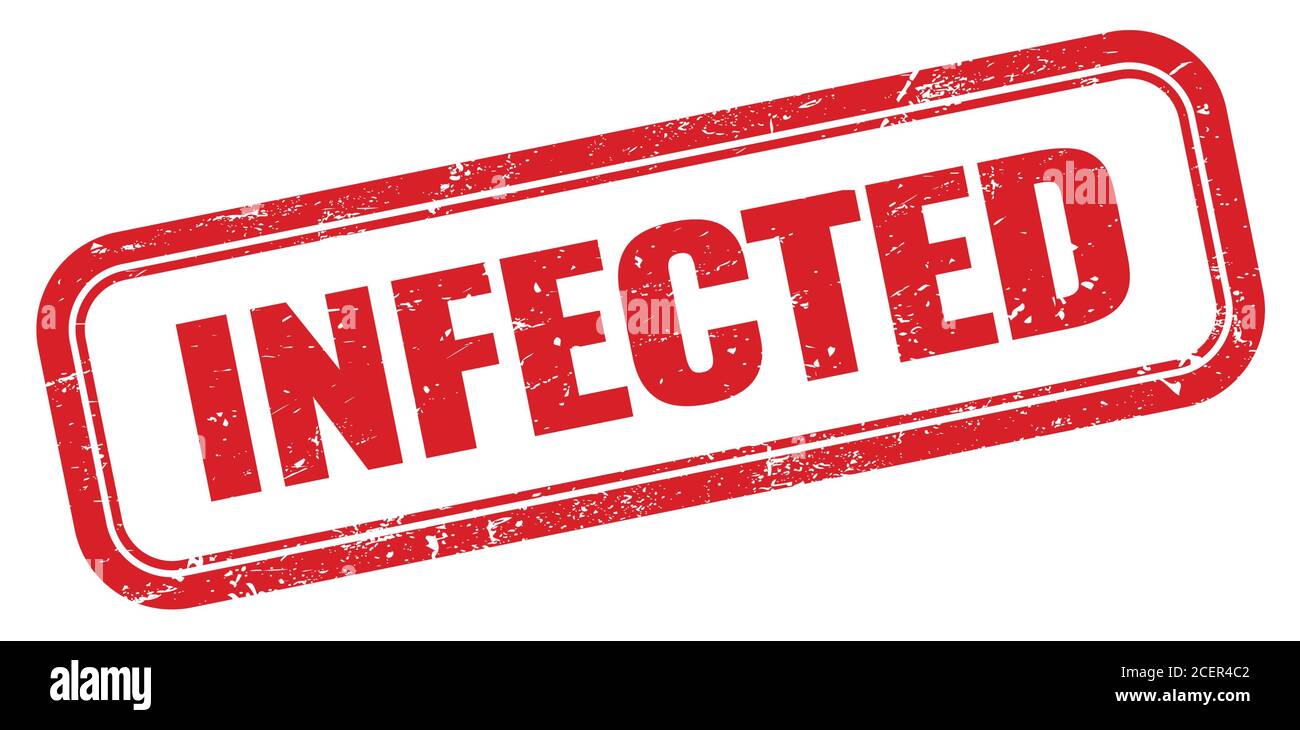 INFECTED red grungy rectangle stamp sign Stock Photo - Alamy