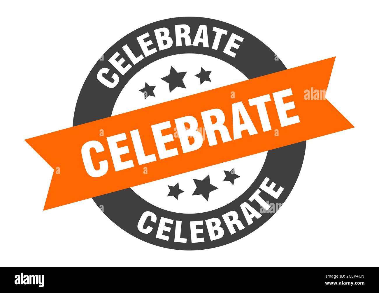 celebrate sign. round isolated sticker. ribbon tag Stock Vector Image ...