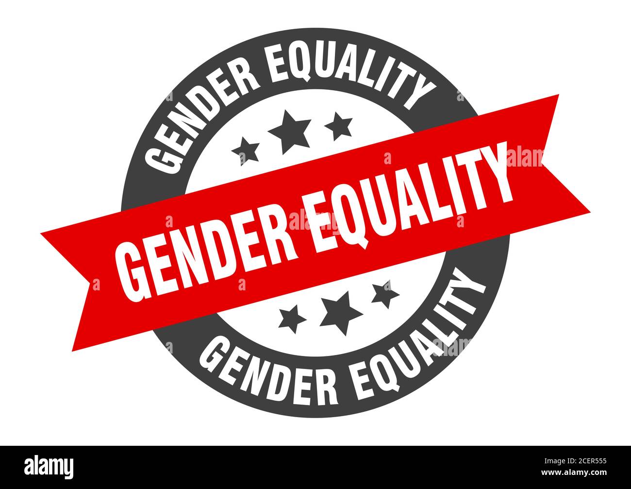 gender equality sign. round isolated sticker. ribbon tag Stock Vector ...