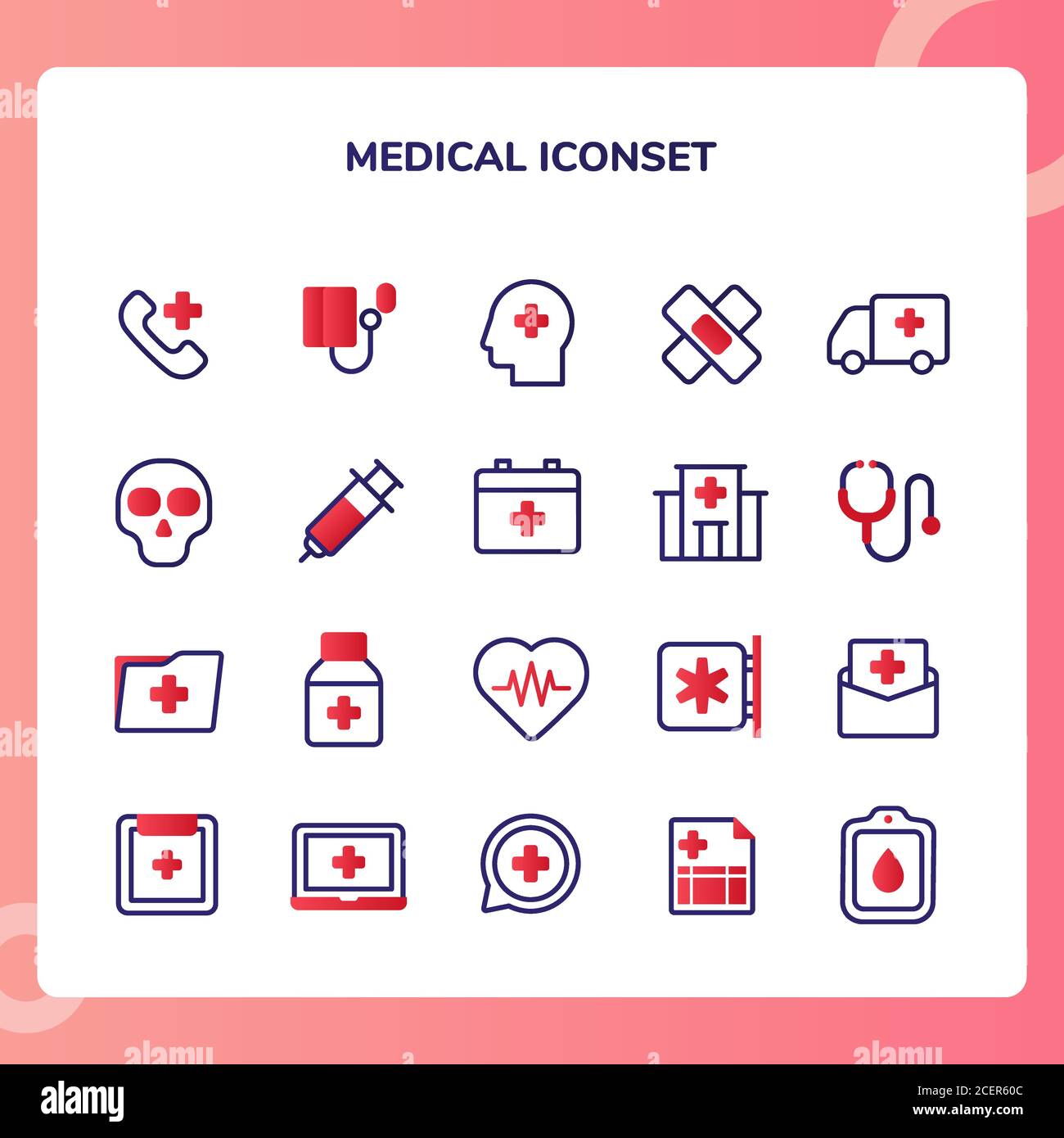 Medical icon set illustration emergency call injury ambulance hospital ...