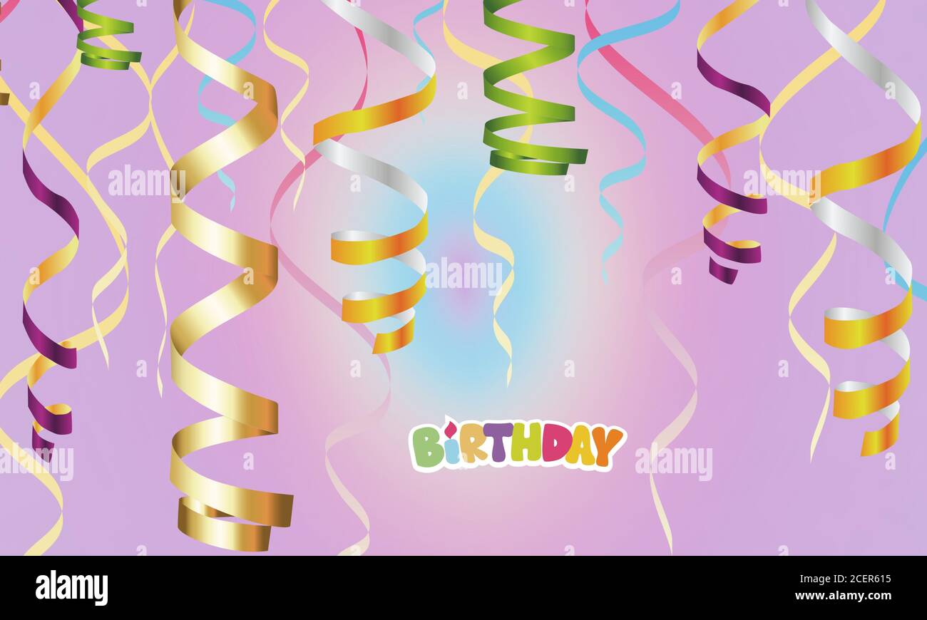 Cute birthday-themed illustration with muted colors Stock Photo - Alamy