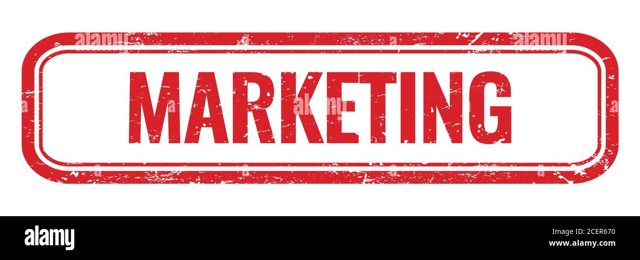 MARKETING red grungy rectangle stamp sign Stock Photo - Alamy