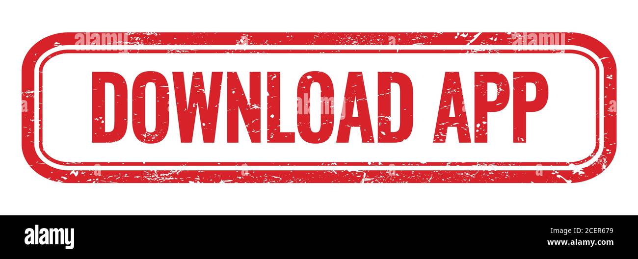 DOWNLOAD APP red grungy rectangle stamp sign Stock Photo - Alamy