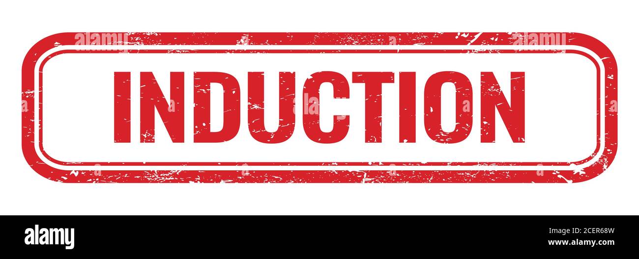 INDUCTION red grungy rectangle stamp sign Stock Photo - Alamy