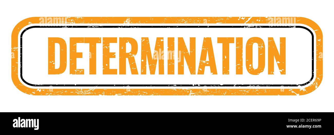 DETERMINATION orange grungy rectangle stamp sign Stock Photo - Alamy