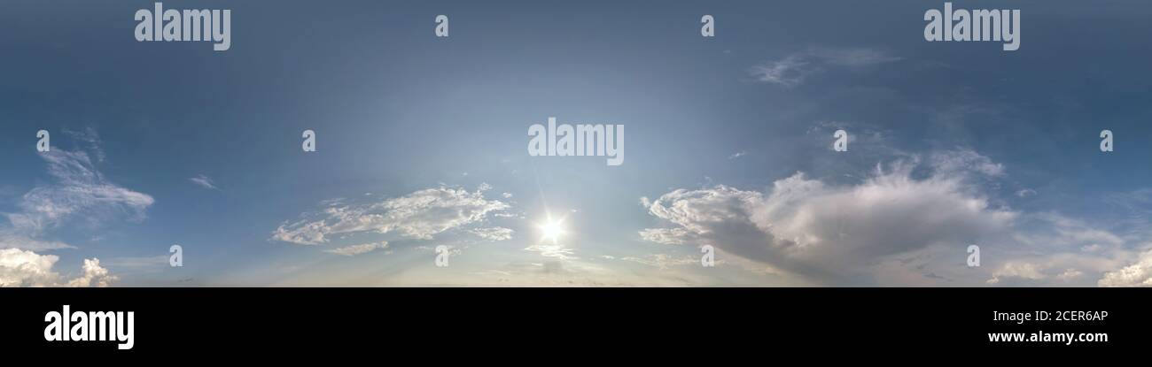 clear blue sky with beautiful clouds. Seamless hdri panorama 360 ...