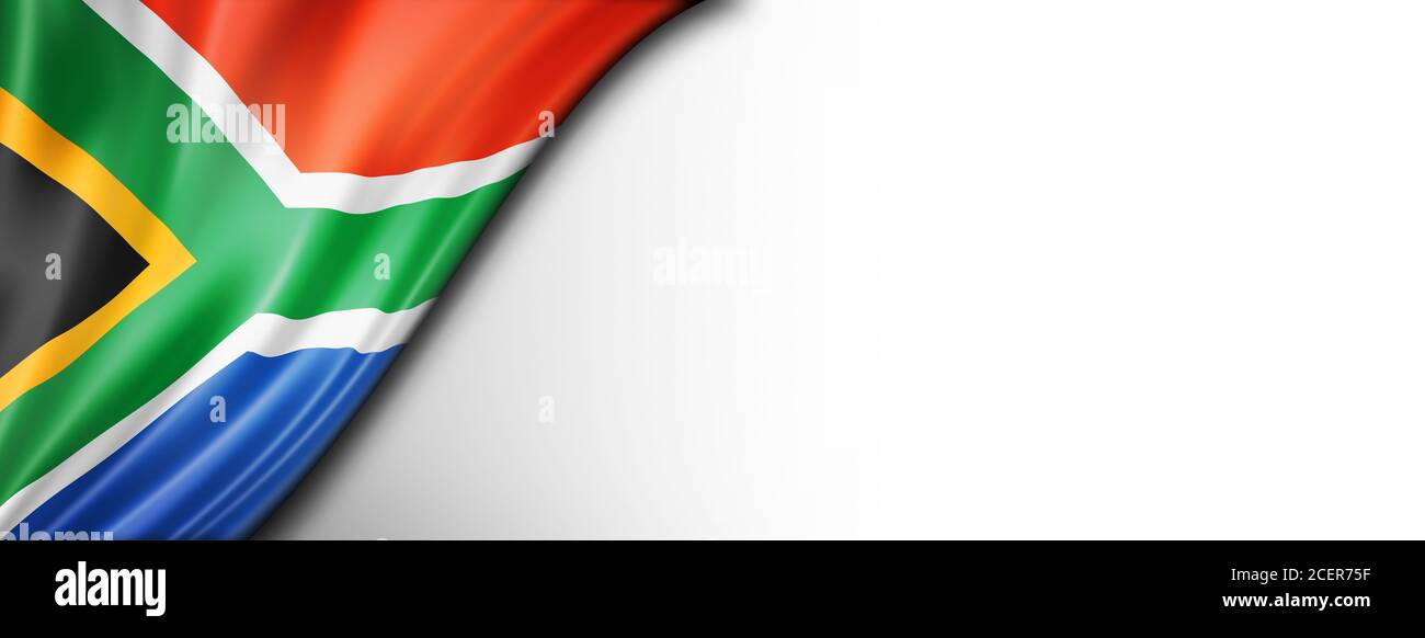 South Africa flag isolated on white. Horizontal panoramic banner Stock ...