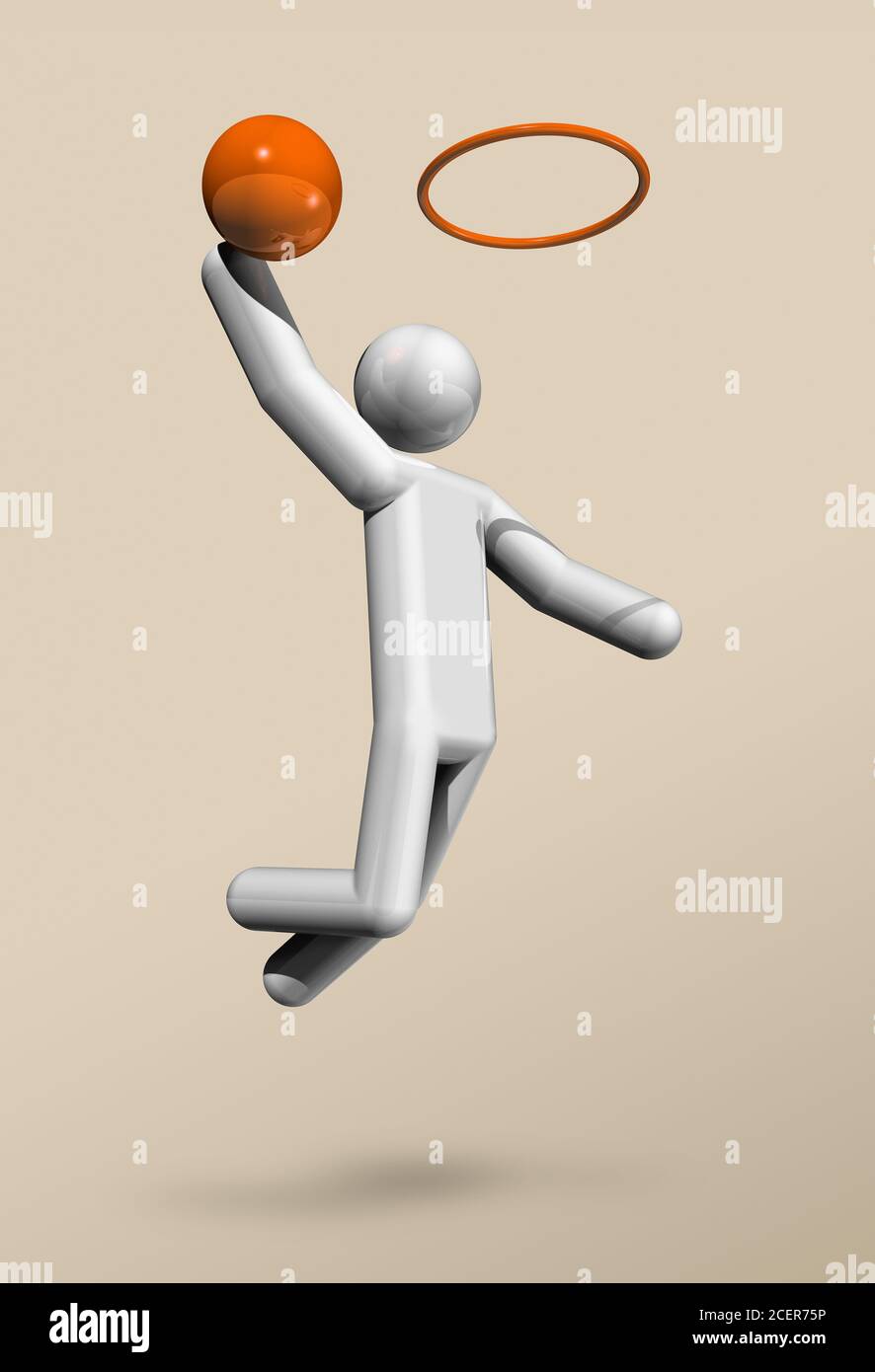 three dimensional basketball symbol, olympic sports. Illustration Stock ...