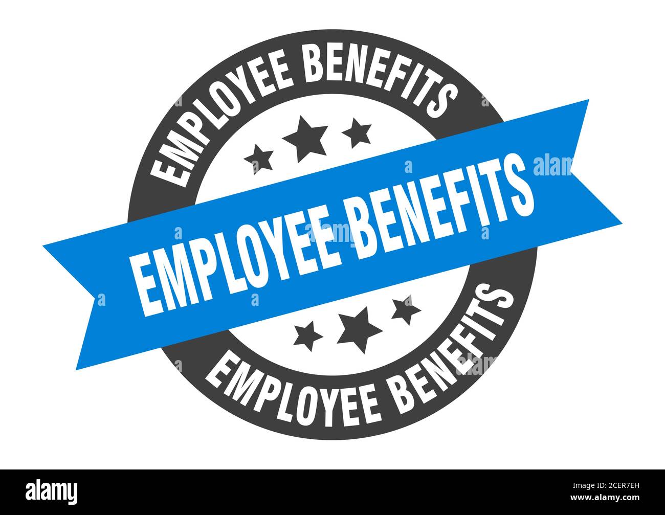 employee benefits sign. round isolated sticker. ribbon tag Stock Vector ...