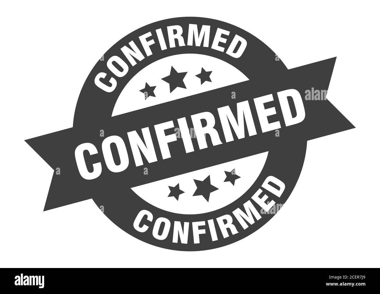 confirmed sign. round isolated sticker. ribbon tag Stock Vector Image ...