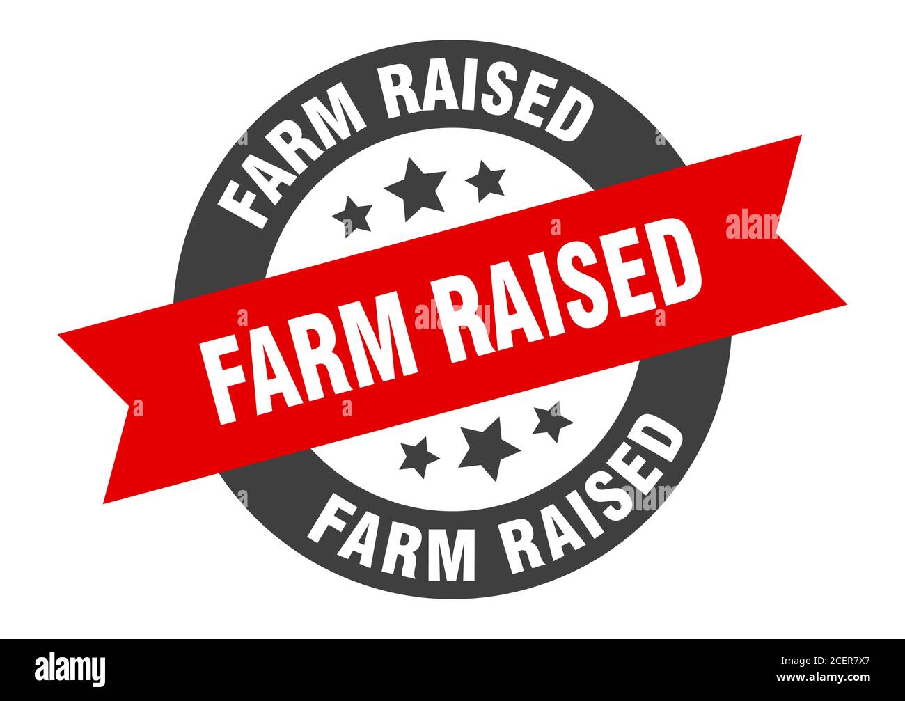 farm raised sign. round isolated sticker. ribbon tag Stock Vector Image ...