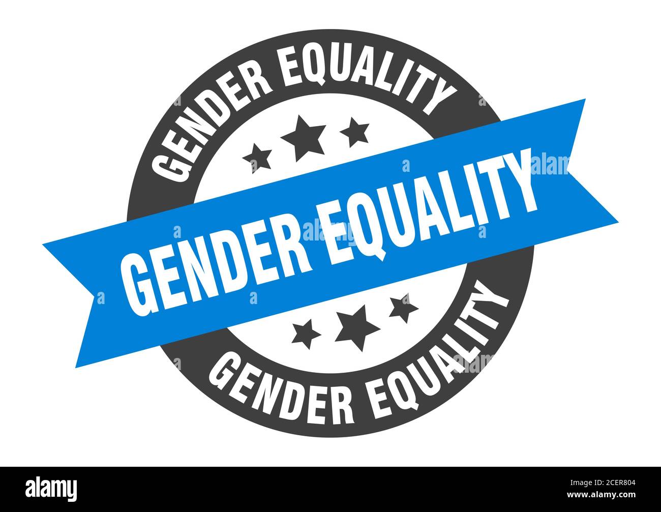 gender equality sign. round isolated sticker. ribbon tag Stock Vector ...