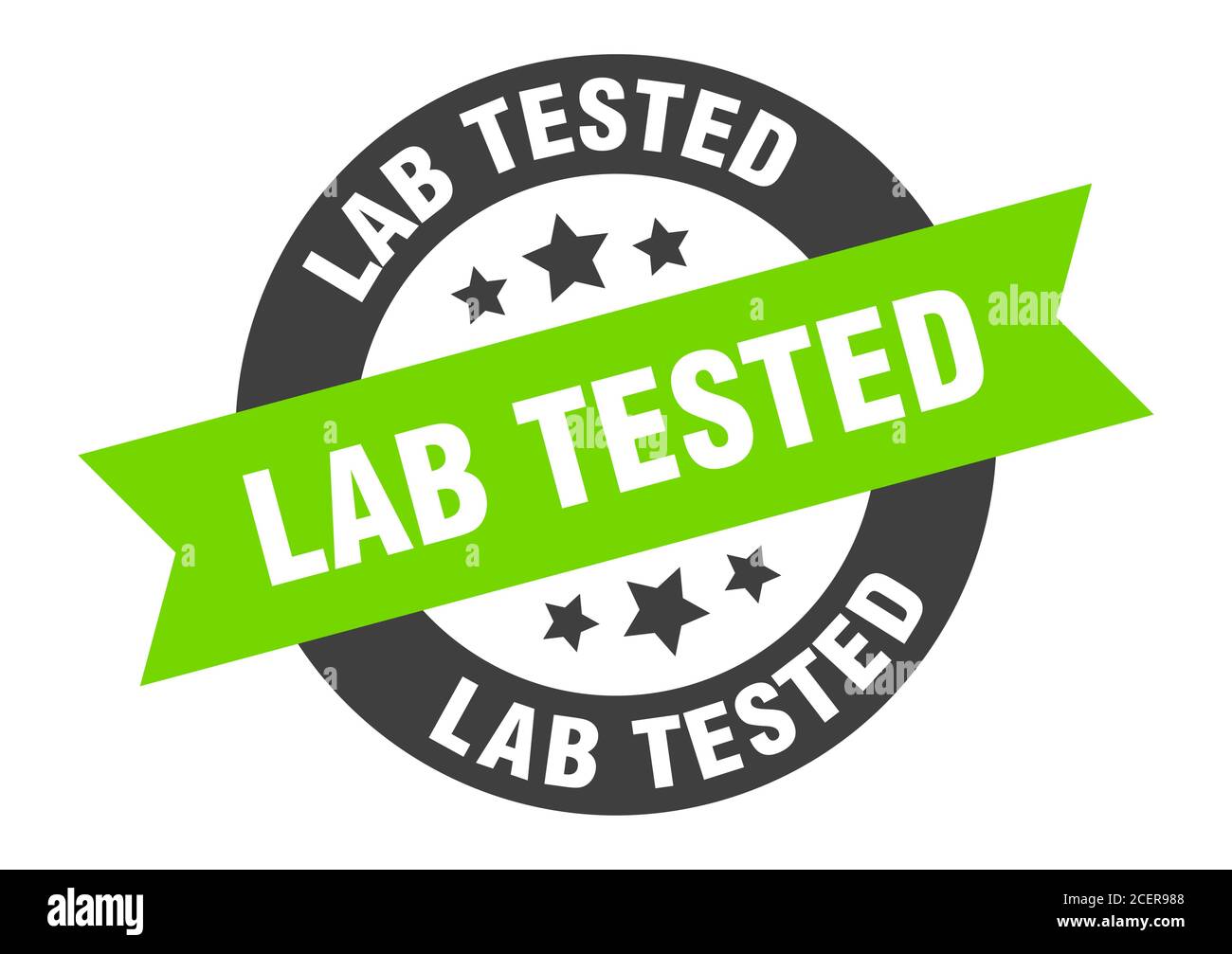 lab tested sign. round isolated sticker. ribbon tag Stock Vector Image ...