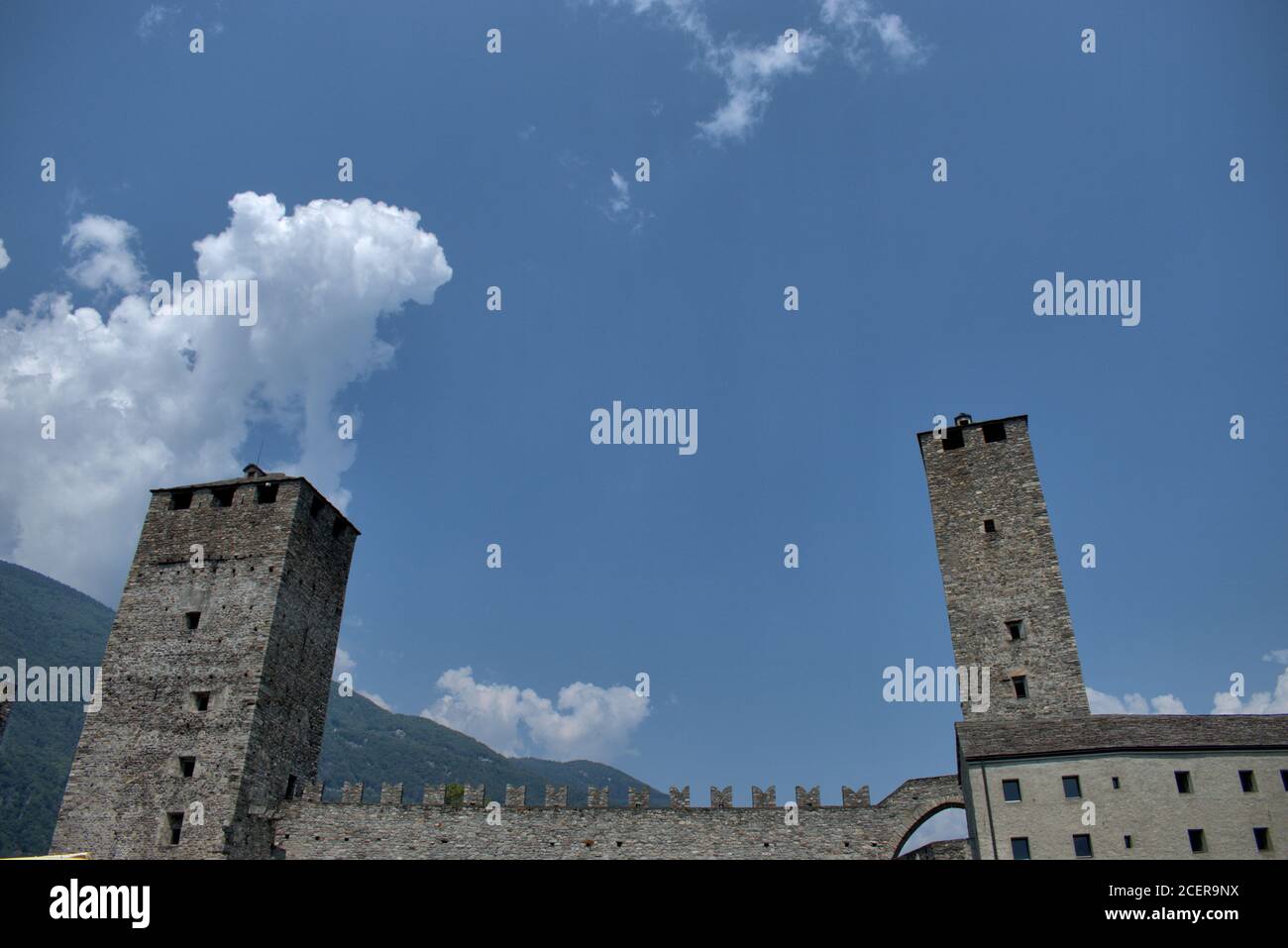 Tower from castlegrande in Bellinzona Stock Photo - Alamy