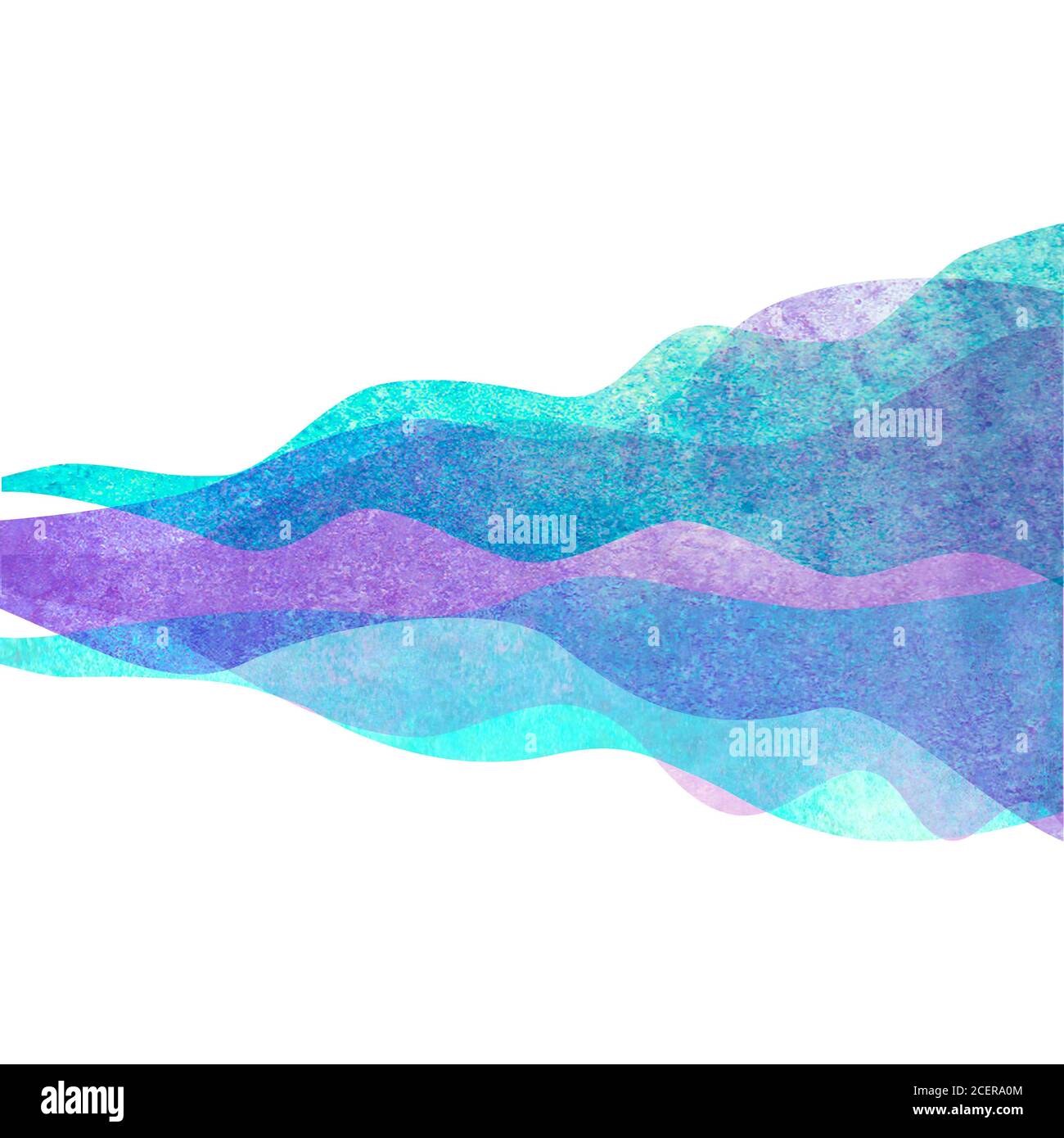 Watercolor transparent wave purple lavender teal blue colored ...