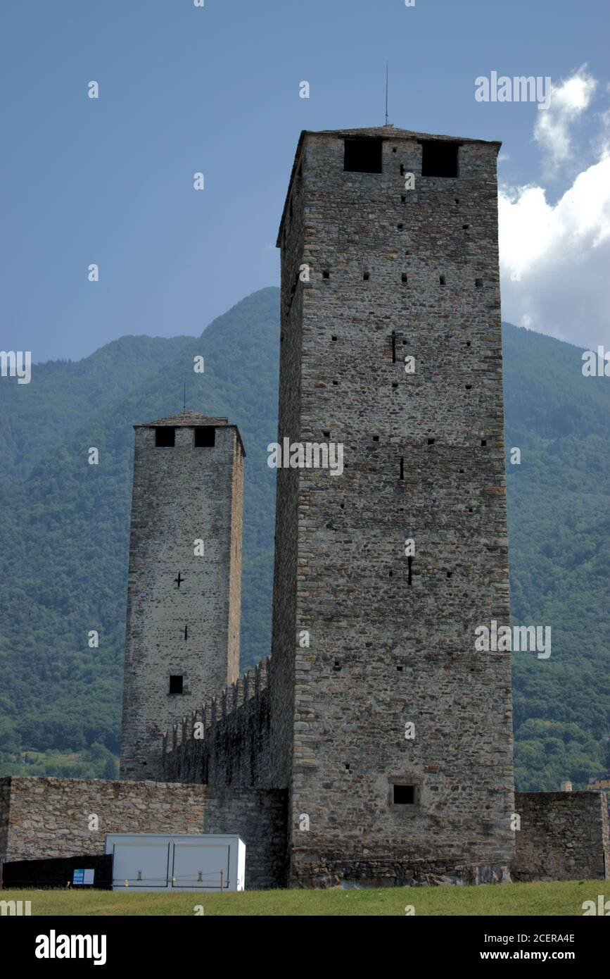 Tower from castlegrande in Bellinzona Stock Photo - Alamy
