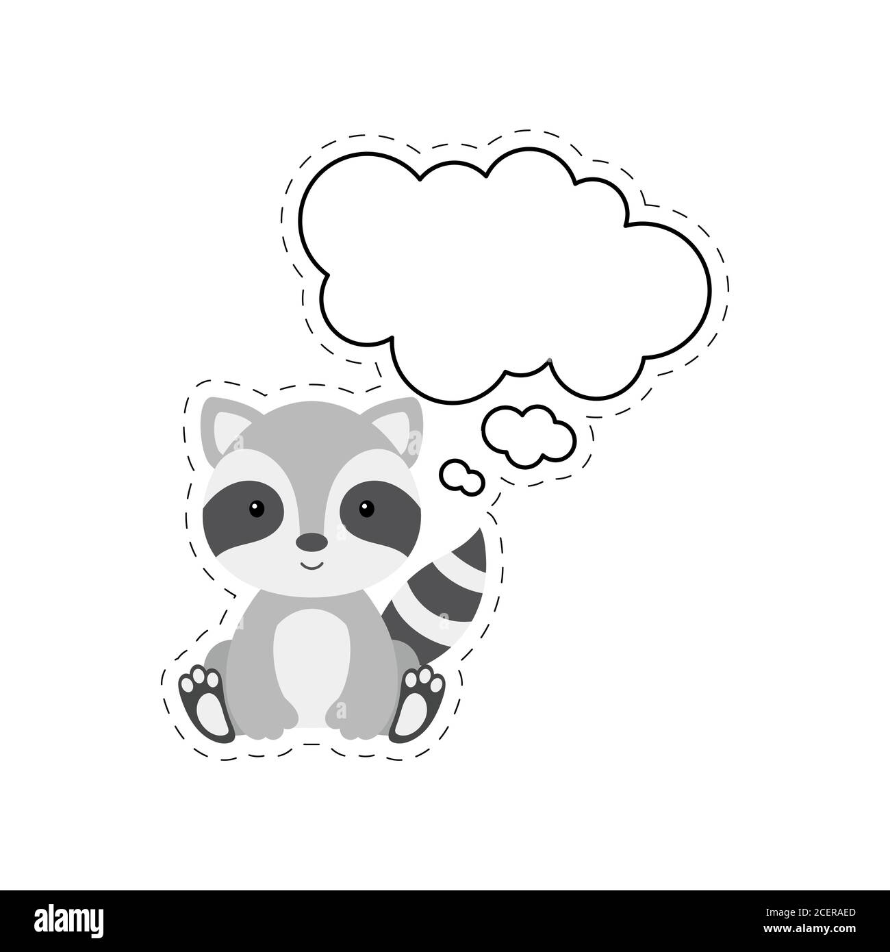 Raccoon Black And White Clipart